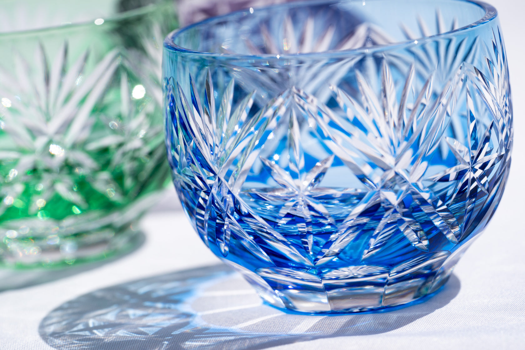 M-086-BL 剣菱星文様 ぐい呑 ブルー – 硝子工房 彩鳳