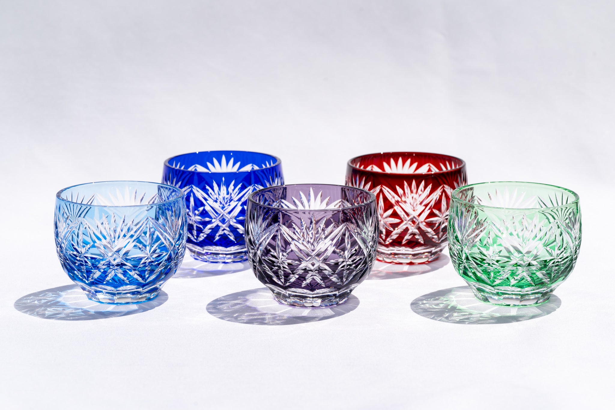 M-086-BL 剣菱星文様 ぐい呑 ブルー – 硝子工房 彩鳳