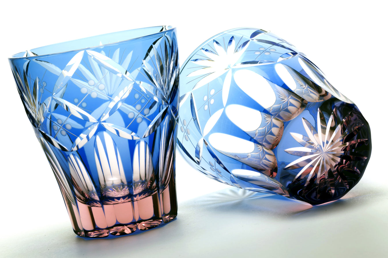 M-8573-2BP 七宝笹の葉文様 ミニオールド ペア 江戸切子 直販限定品 – 硝子工房 彩鳳