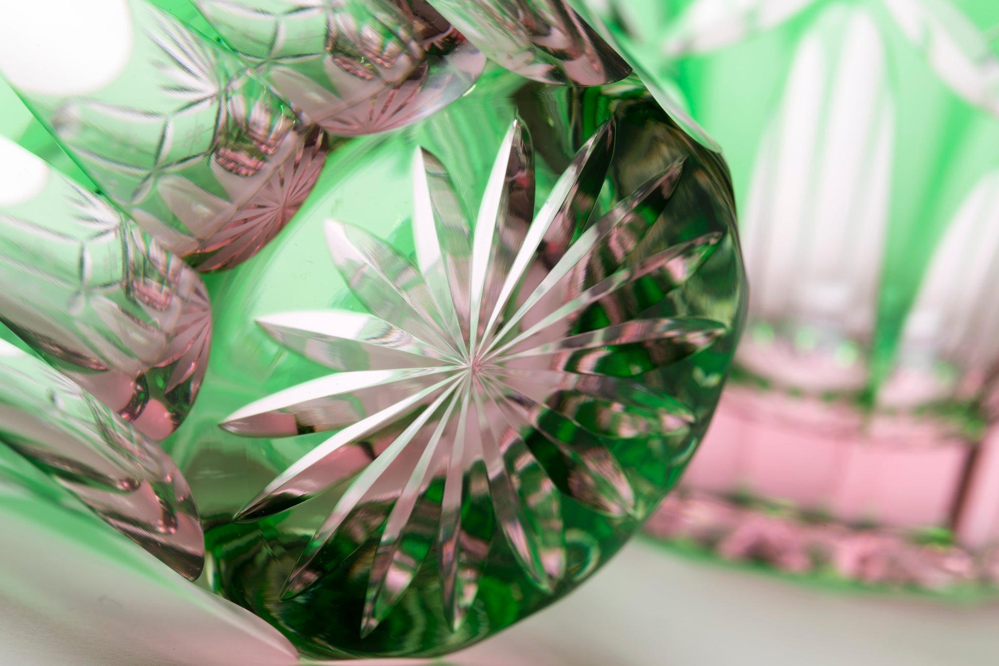 M-8573-2PG 七宝笹の葉文様 ミニオールド ペア – 硝子工房 彩鳳